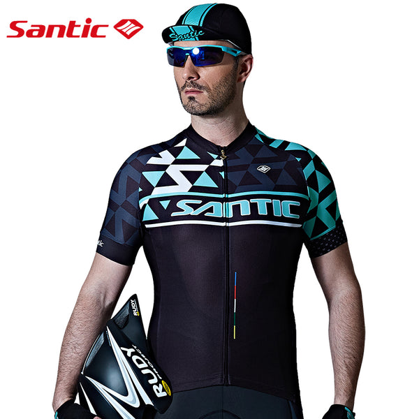 Santic-Men-Cycling-Short-Jersey-Pro-Fit-SANTIC-N-FEEL-Antislip-Sleeve ...